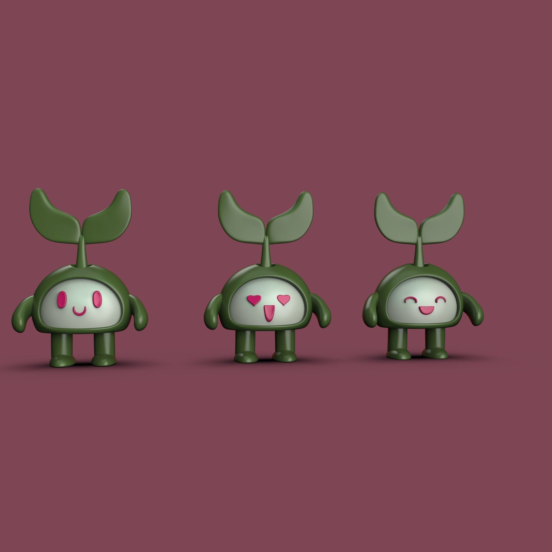 leaf mascot model 3dprintable 3D model 3D printable | CGTrader