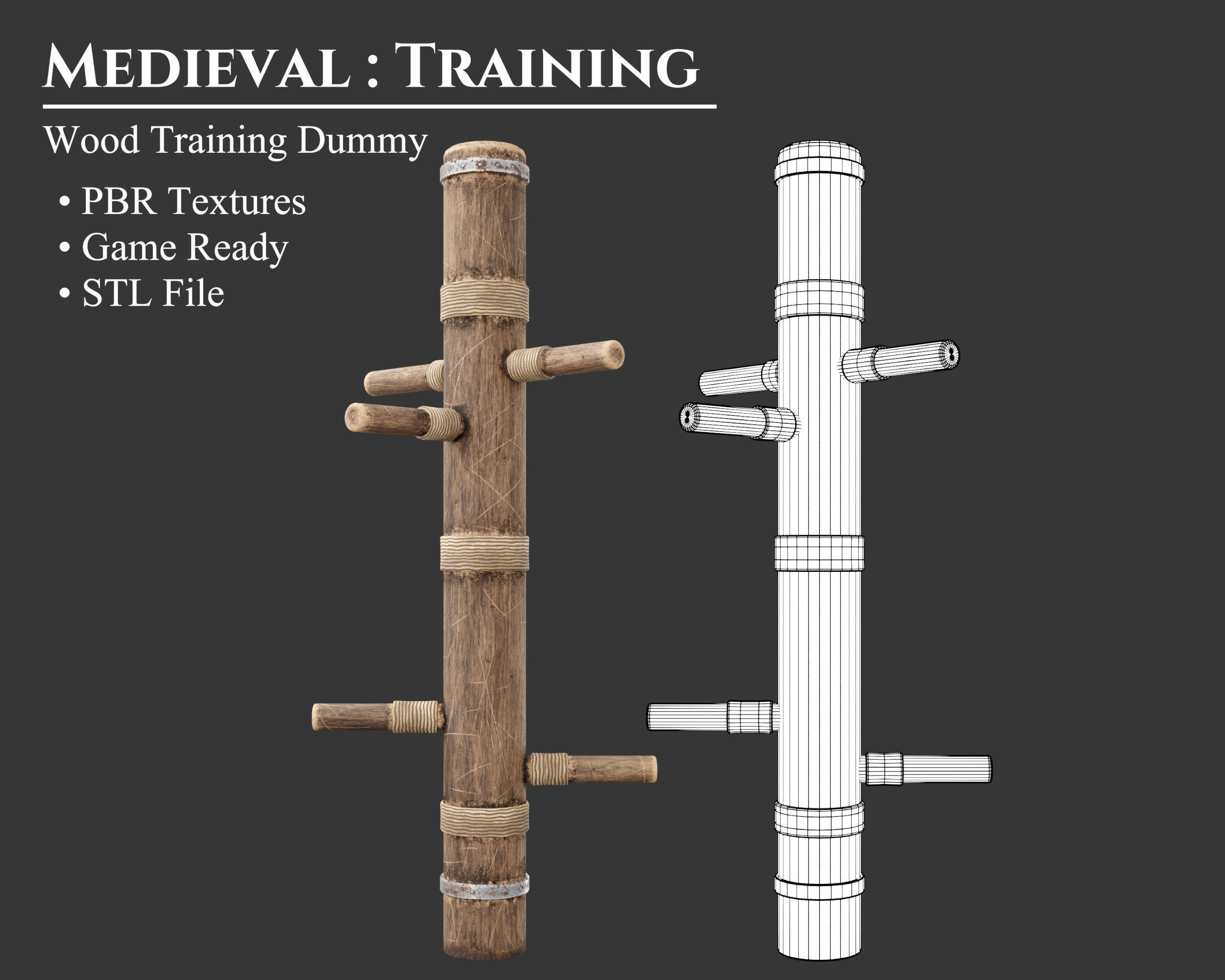 3D model Medieval Training Dummy Wood VR / AR / low-poly | CGTrader
