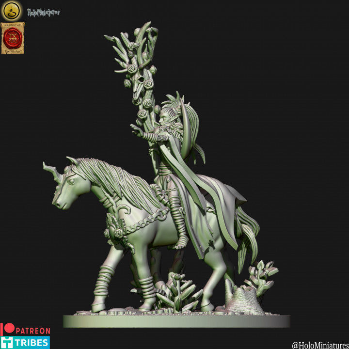 Wood elf mage on horse 3D model 3D printable | CGTrader