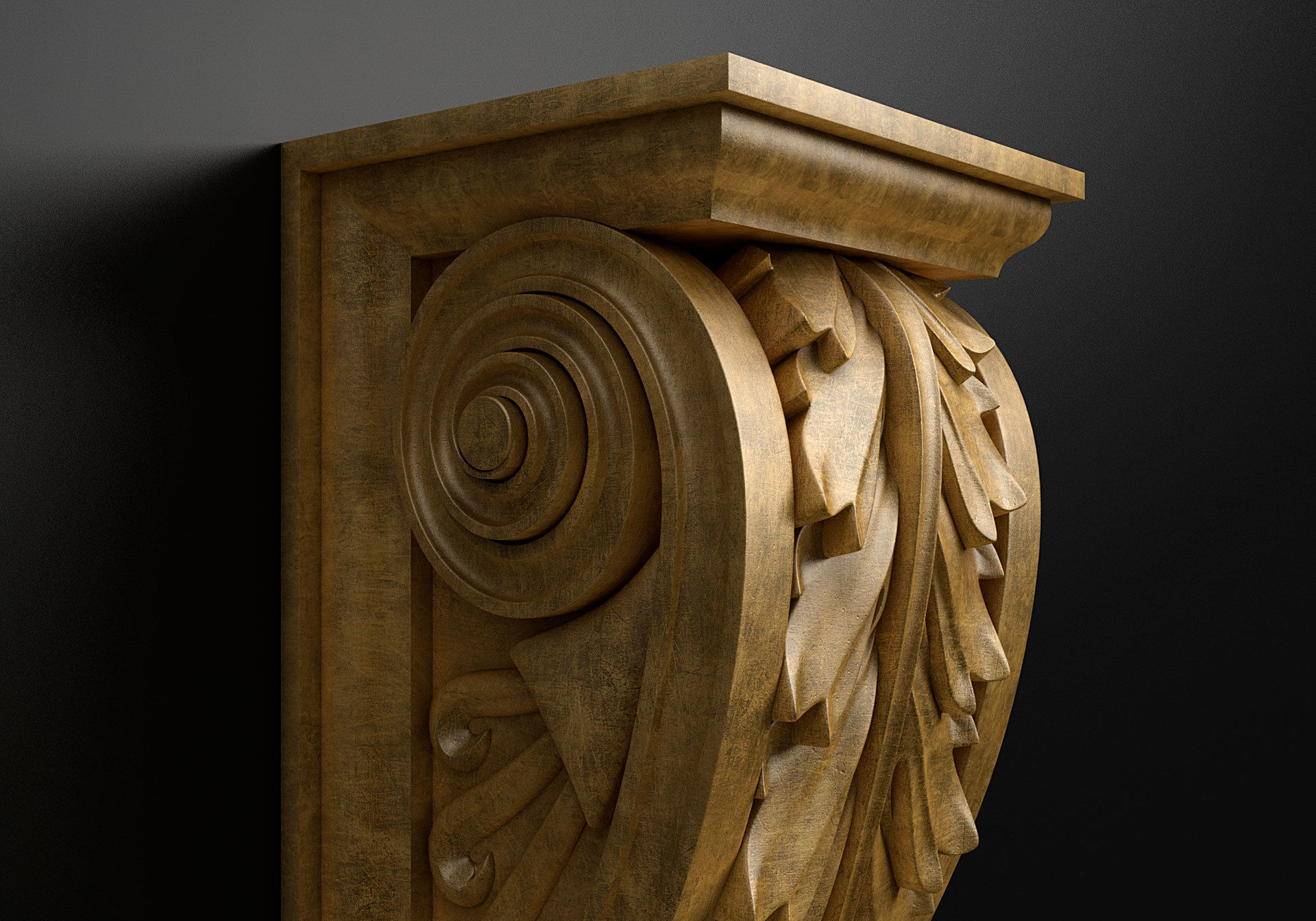 Corbel Carved 3D model | CGTrader