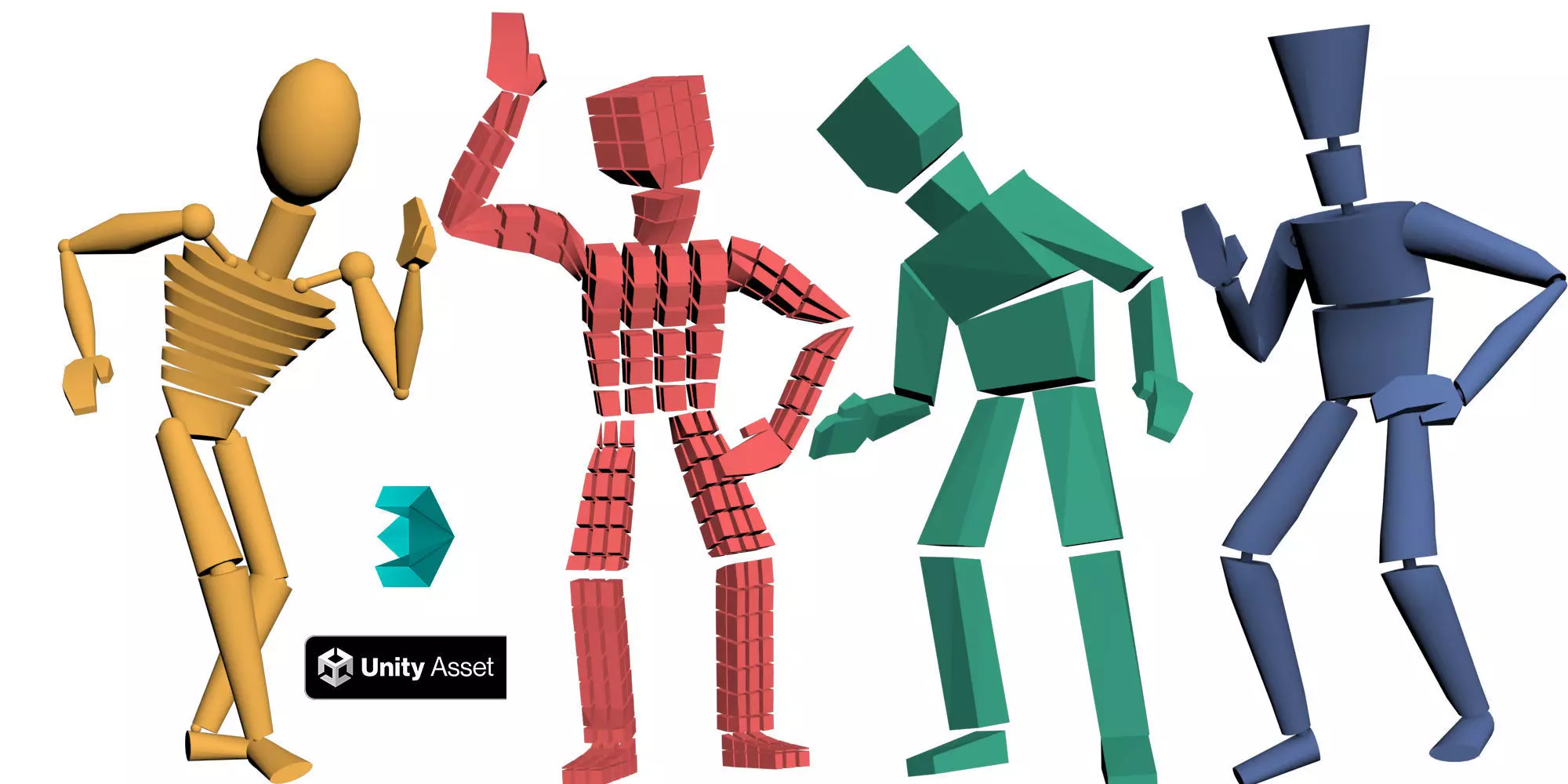 3D model 4 Fantastic Character Low poly 3d model VR / AR / low-poly ...