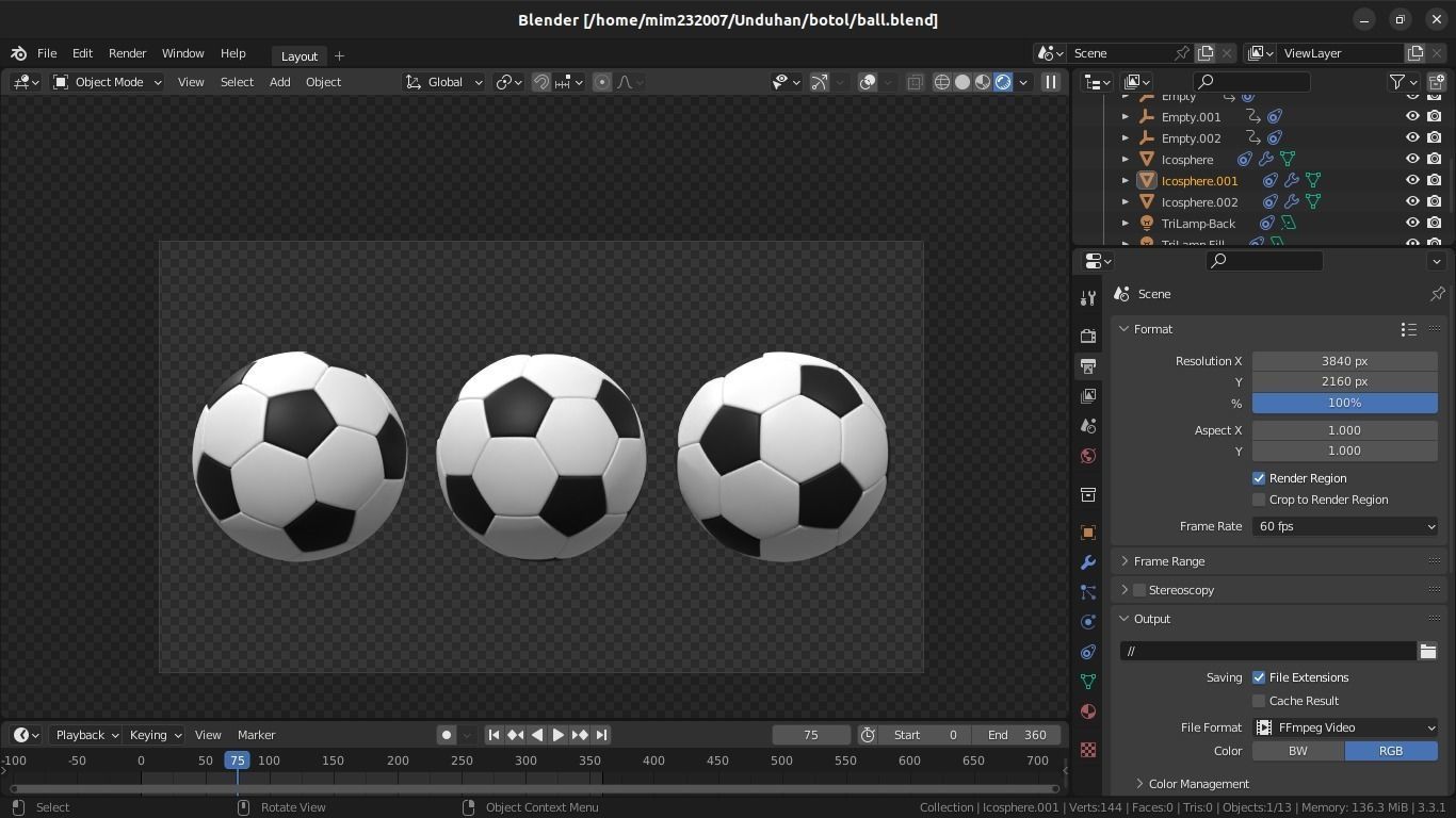 3D model Soccer ball football 3d model Modifiers in Blender No Edit ...