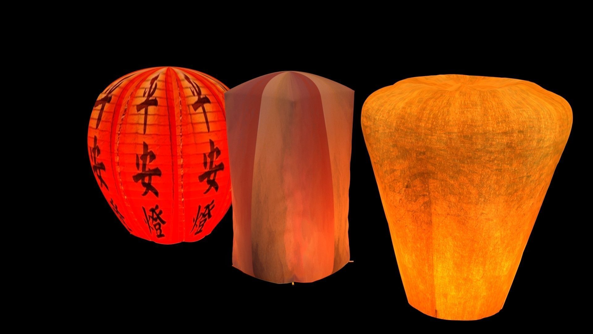 Chinese sky lantern 3D model | CGTrader