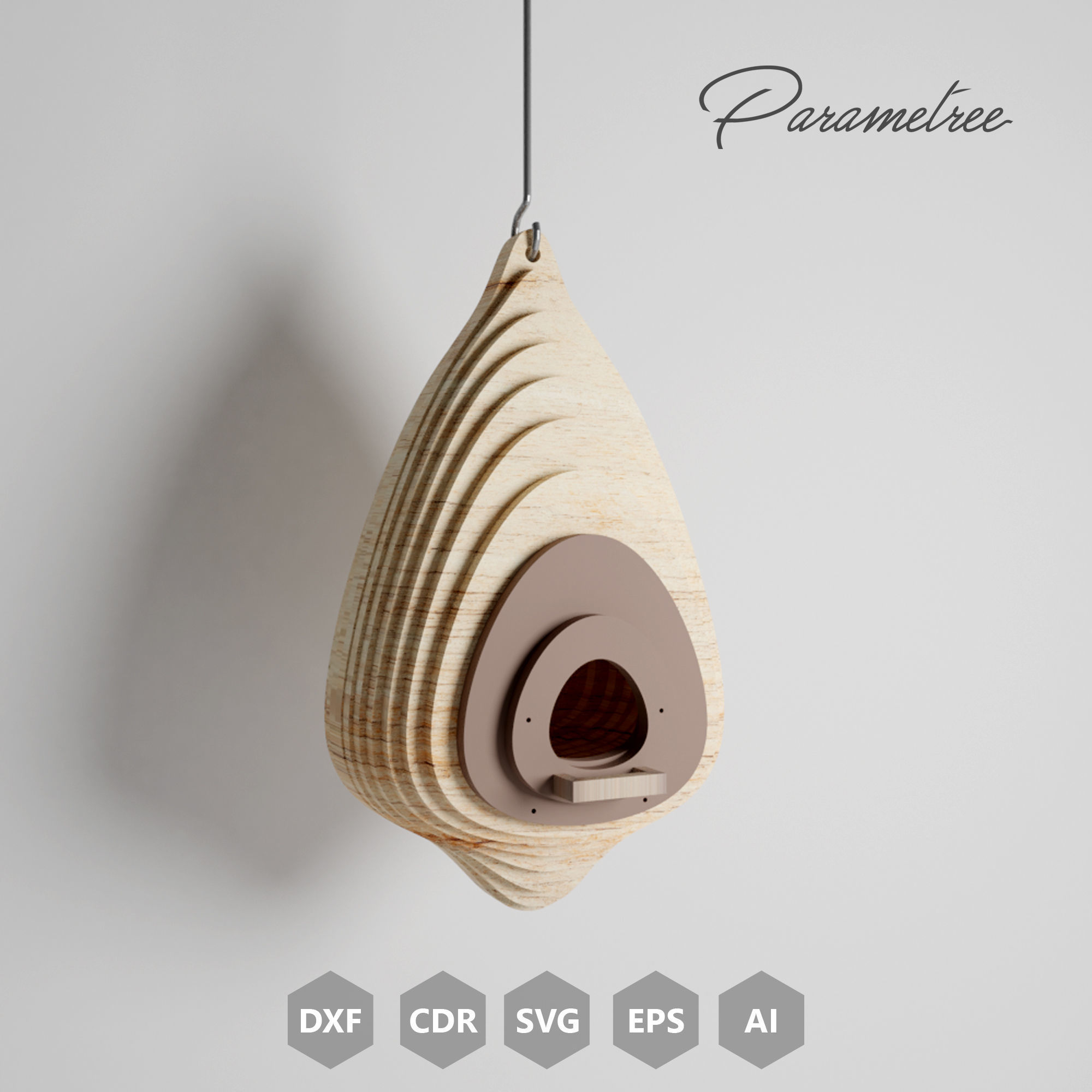 parametric design birdhouse bird nest svg template dxf files 3D model ...