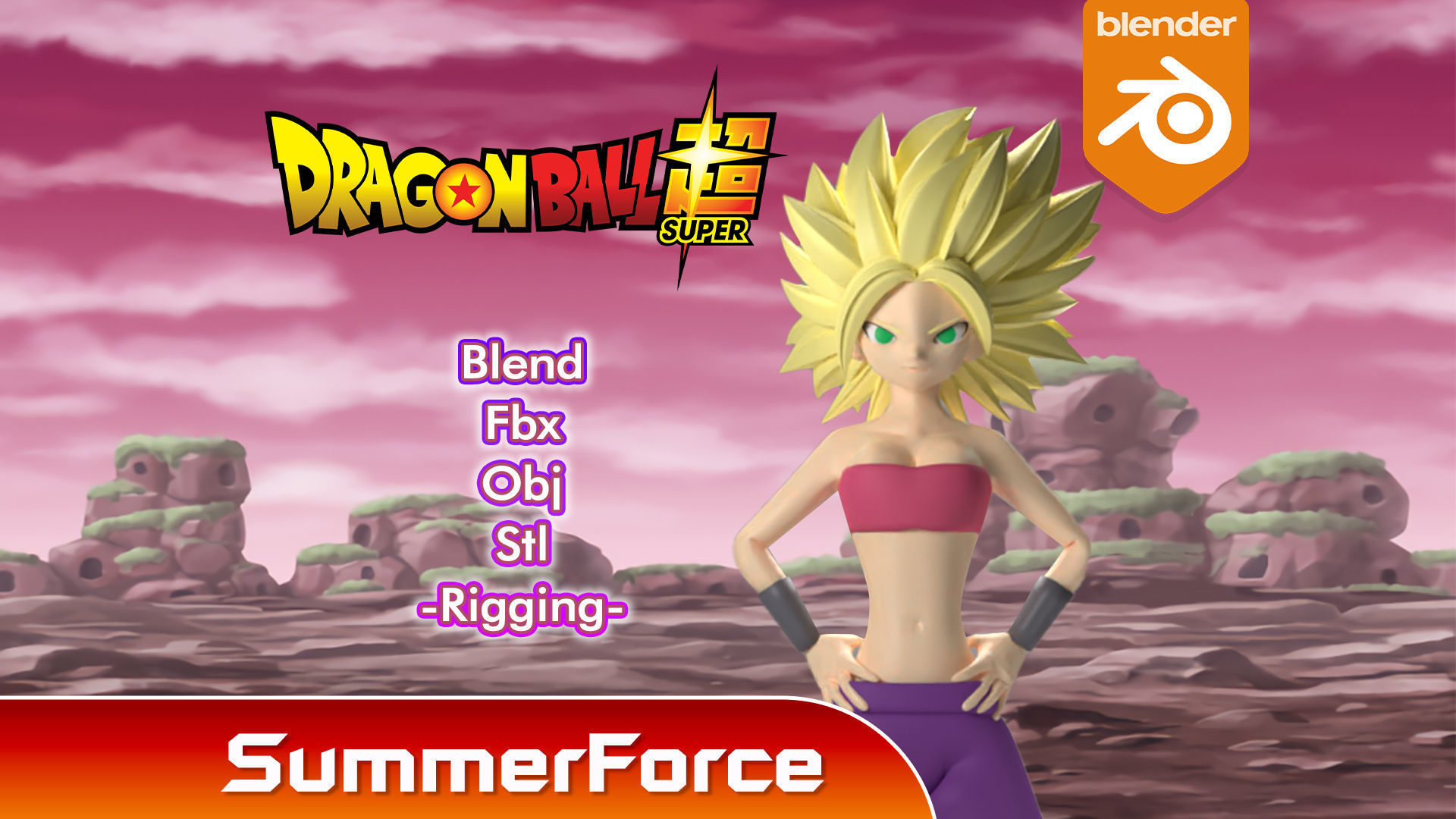 Caulifla - Dragonball Super 3D model rigged | CGTrader