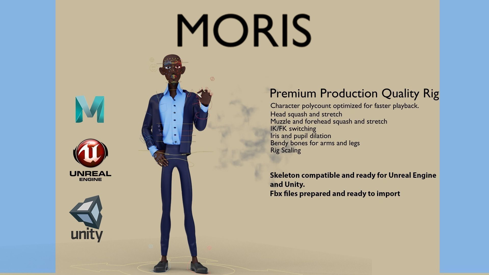 MORIS RIG MAYA VERSION 3D model rigged | CGTrader