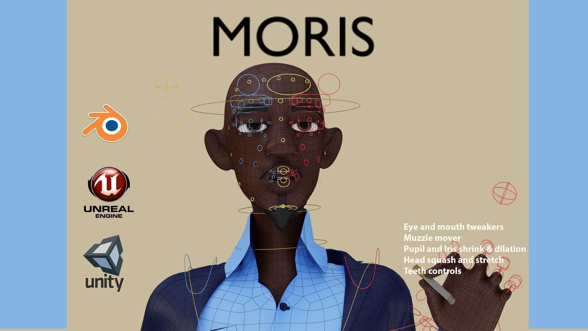 MORIS RIG BLENDER VERSION 3D model rigged | CGTrader