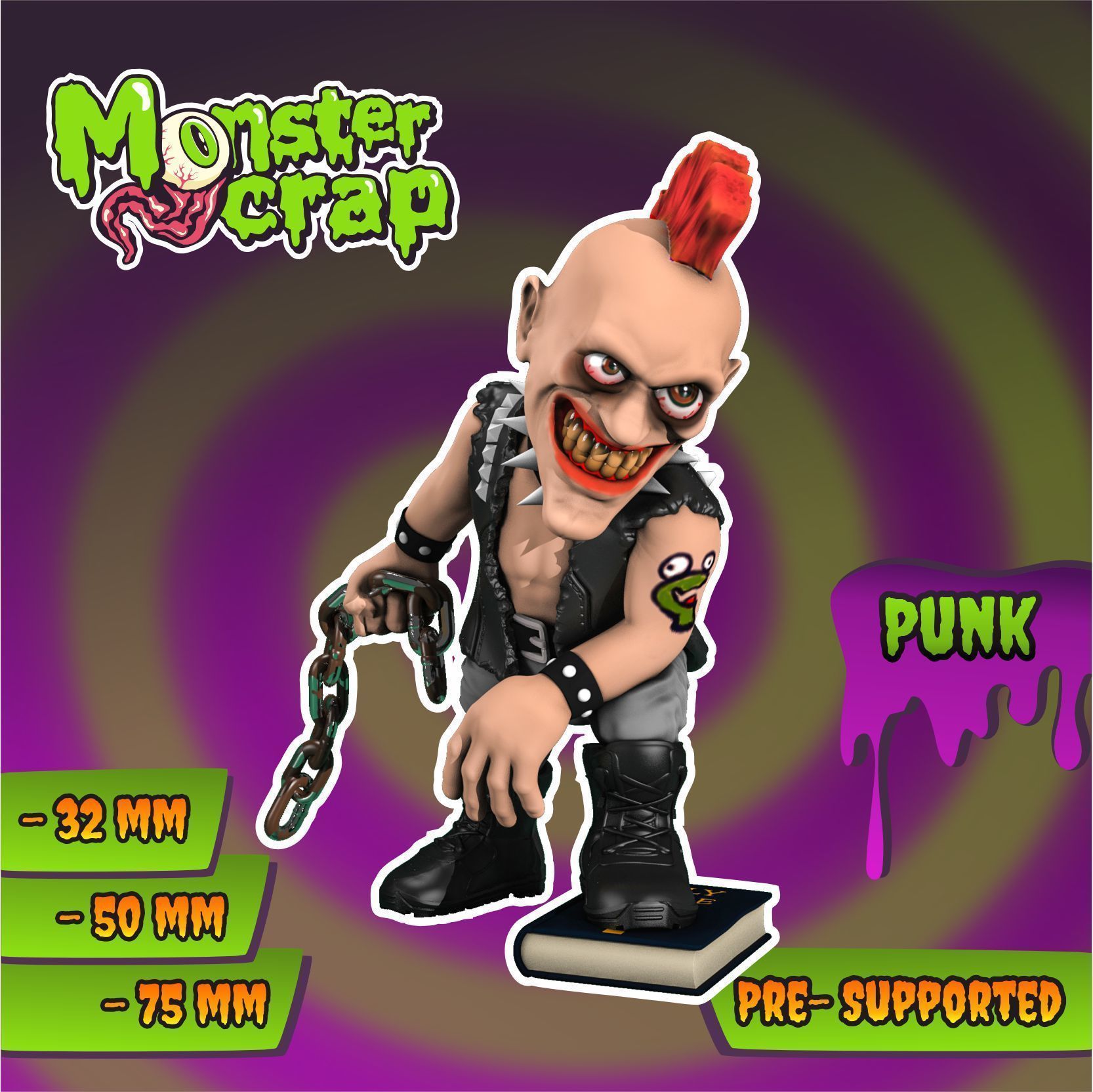 Punk head 3D model 3D printable | CGTrader