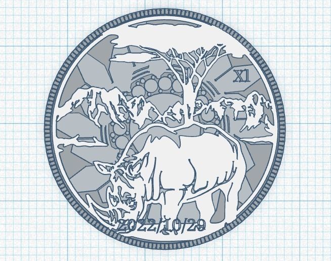 rhino coin free 3D model 3D printable | CGTrader