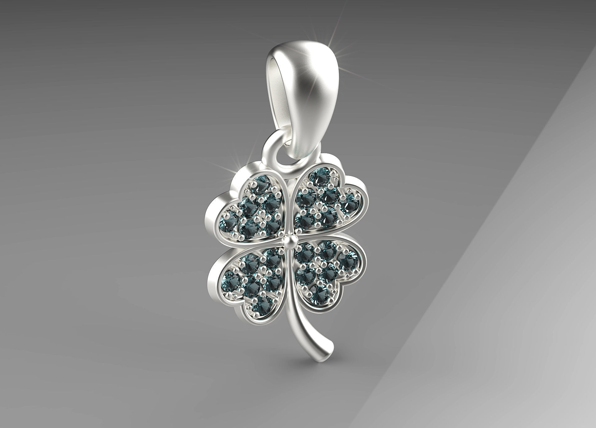 4 leaf clover Pendant 3dm stl 3D print model 3D model 3D printable ...