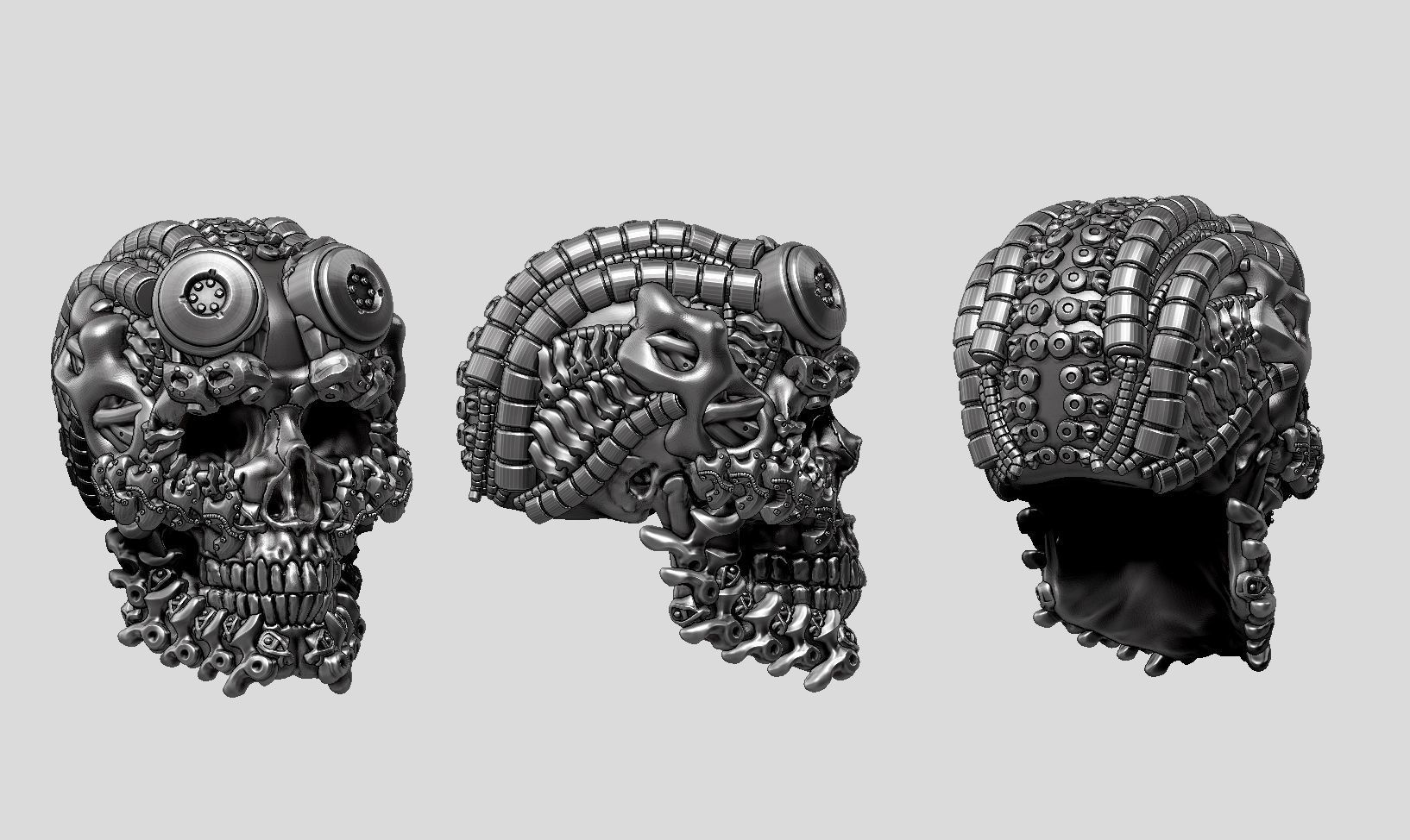 skull robot head a34 3D model 3D printable | CGTrader