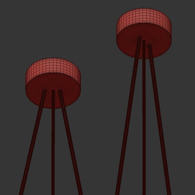 Shibari Three Pendant Lights Hanging From Wire Frame 3d Model Cgtrader