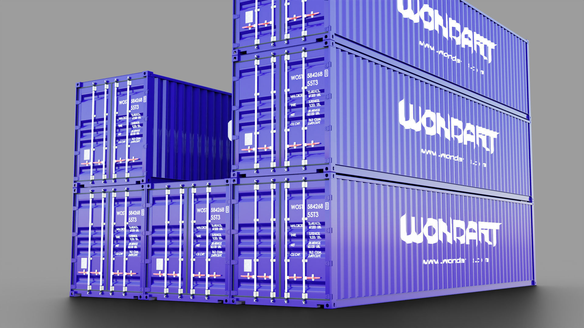 3D model 40 feet long cargo container box VR / AR / low-poly | CGTrader