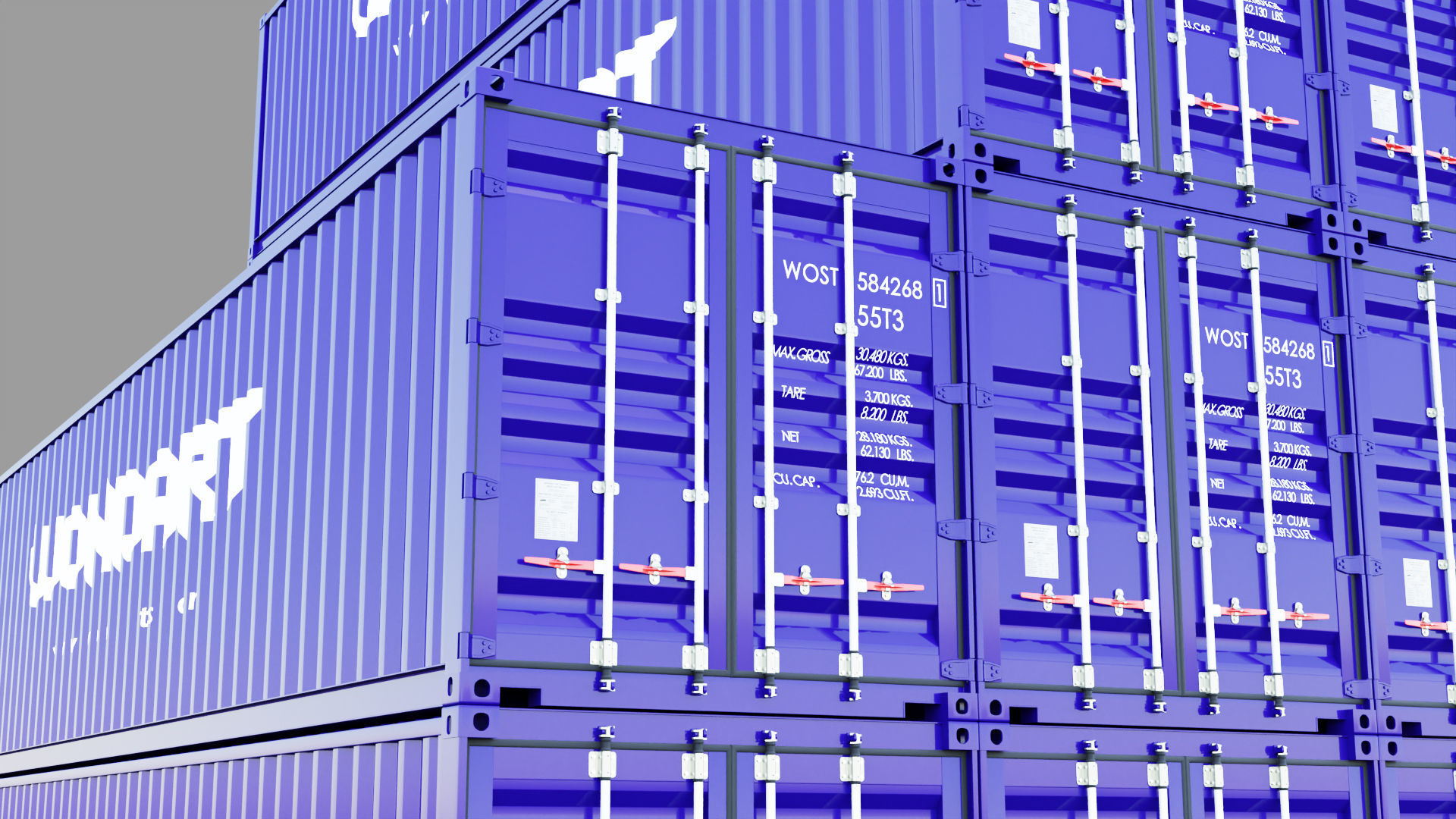 3D model 40 feet long cargo container box VR / AR / low-poly | CGTrader