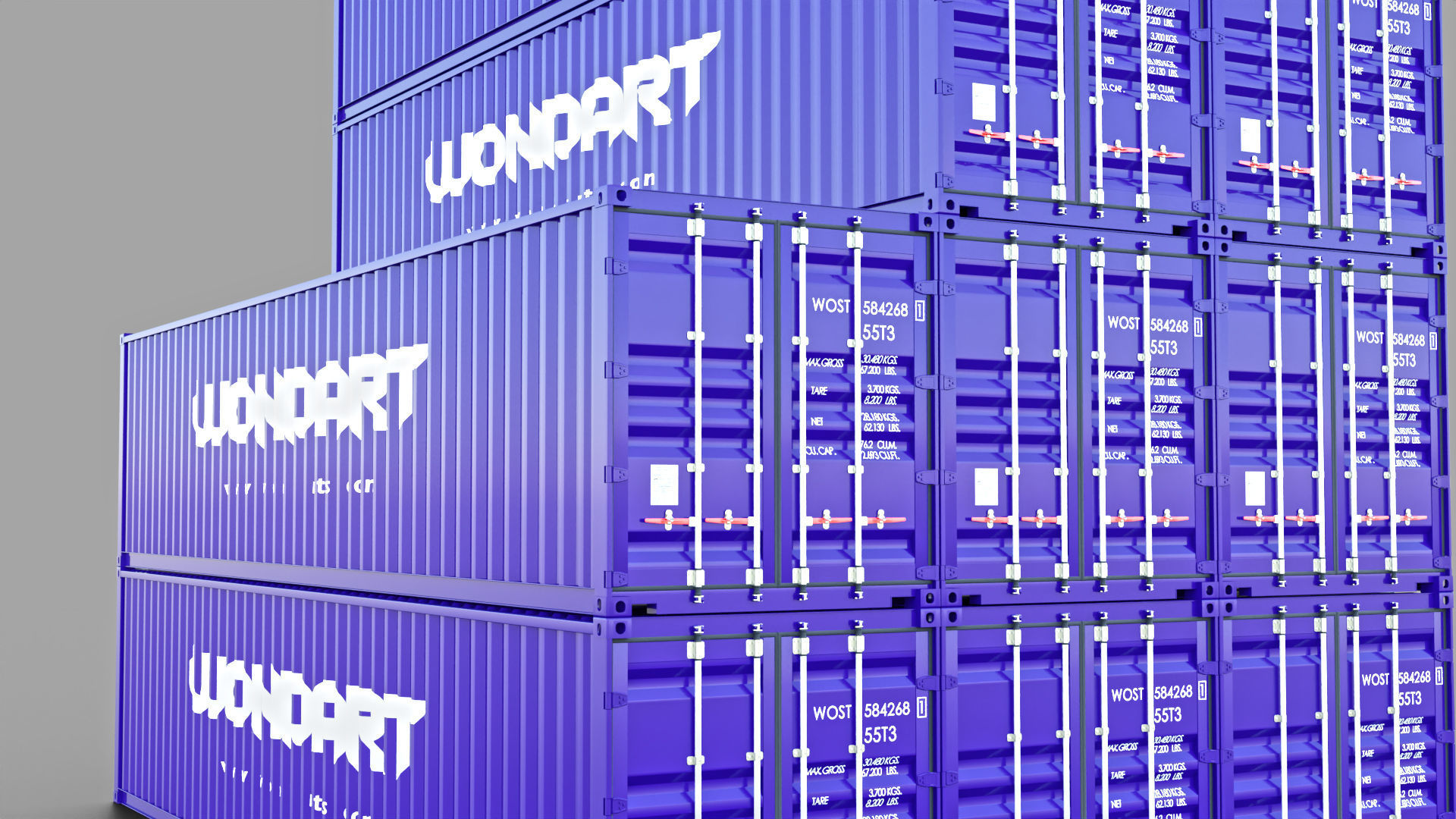 3D model 40 feet long cargo container box VR / AR / low-poly | CGTrader