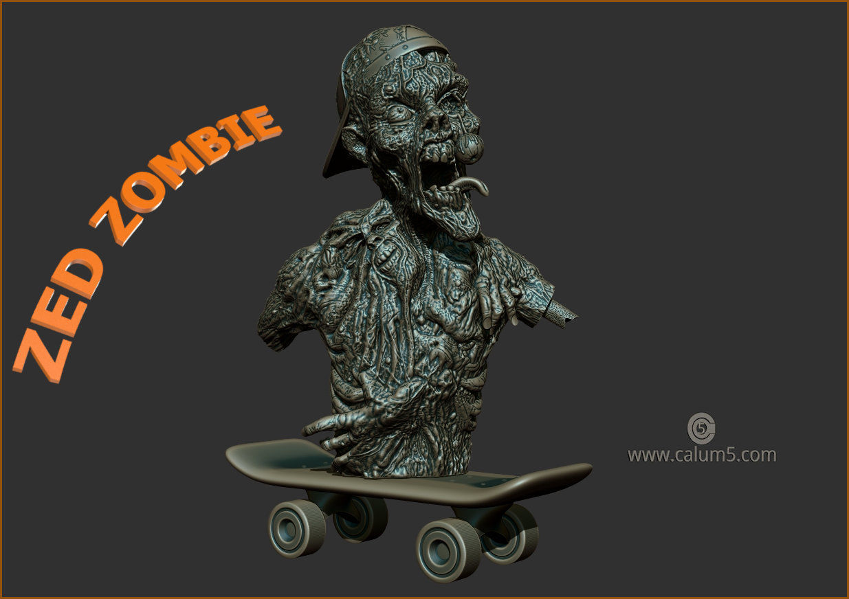 Zed Zombie 3D model 3D printable | CGTrader