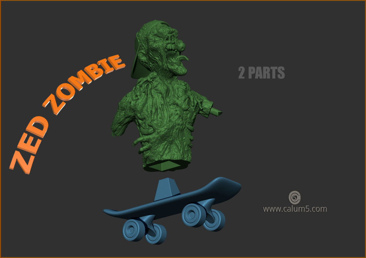 Zed Zombie 3D model 3D printable | CGTrader