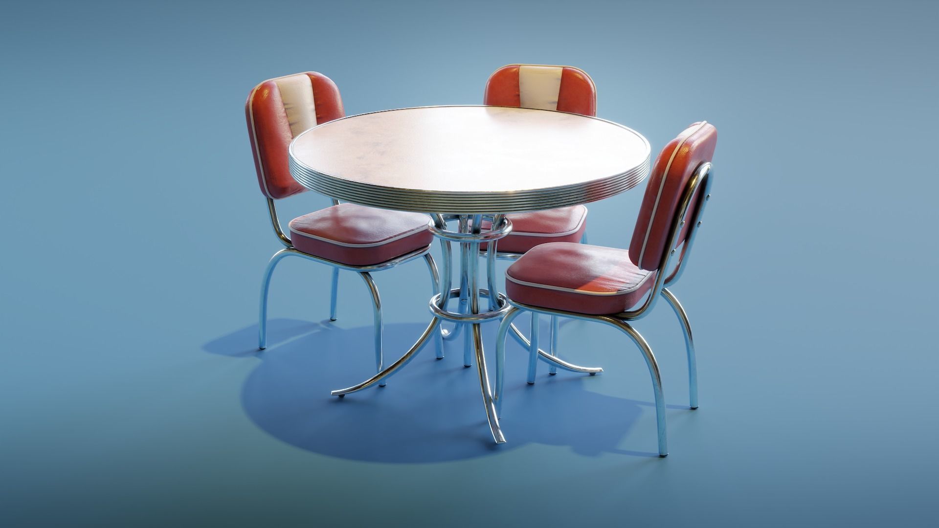 3D model Retro Diner Table Set VR / AR / low-poly | CGTrader