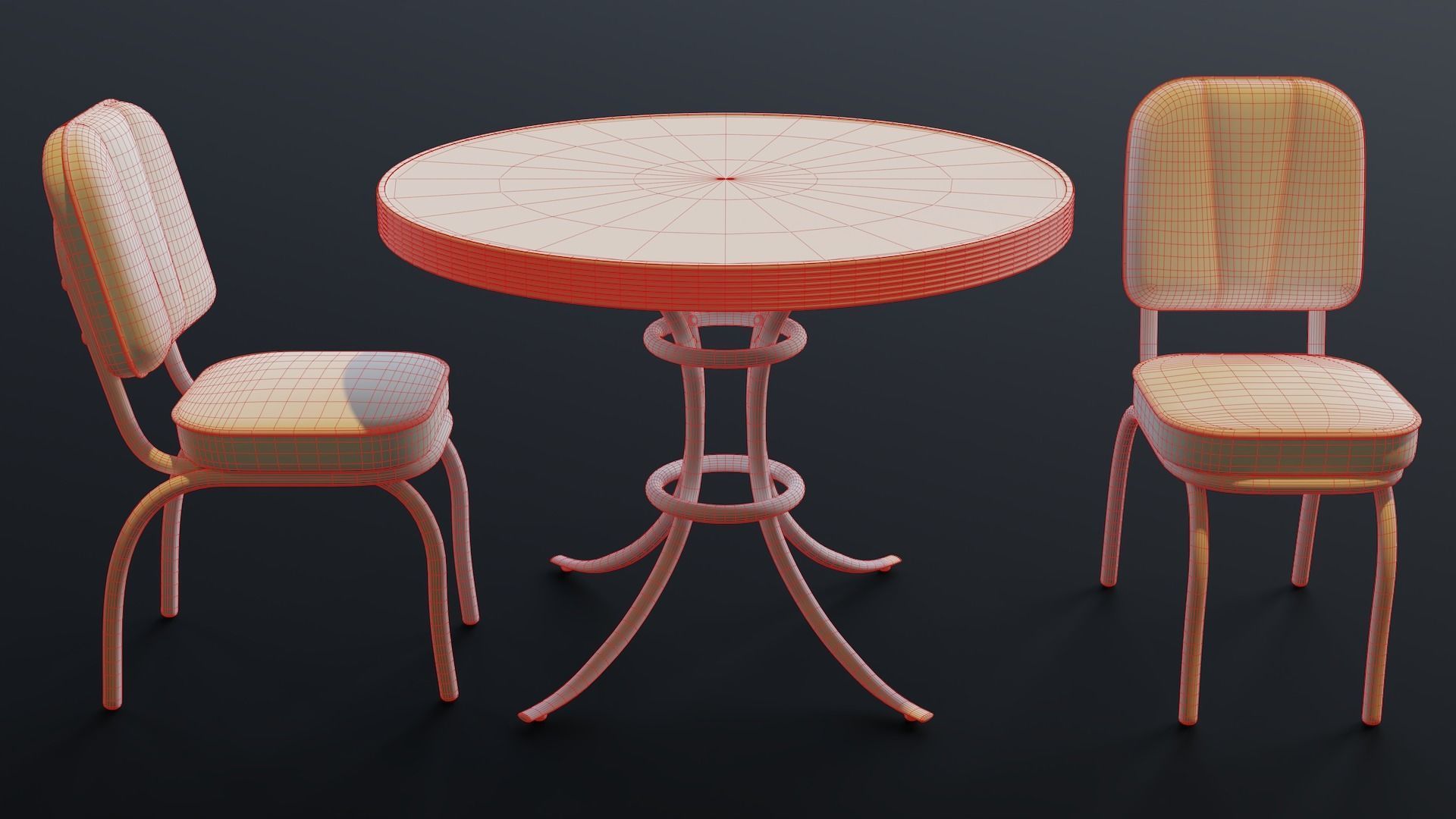 3D model Retro Diner Table Set VR / AR / low-poly | CGTrader