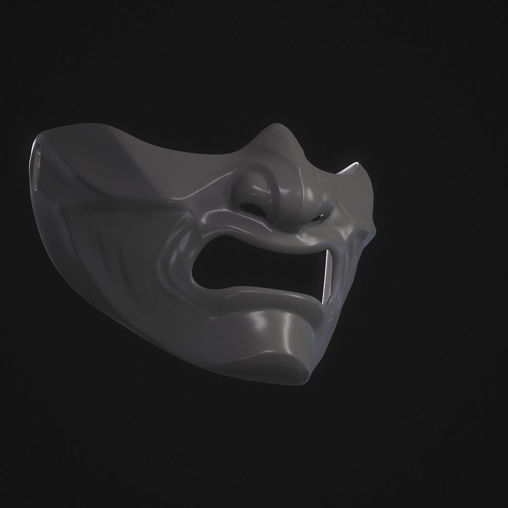 Japanese Samurai Mask 3D model 3D printable | CGTrader