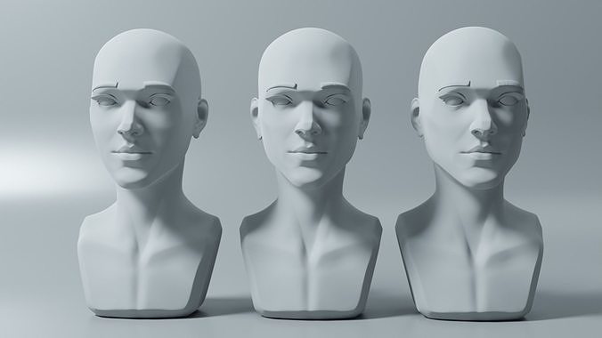 Stylized Girl Head 3D model | CGTrader