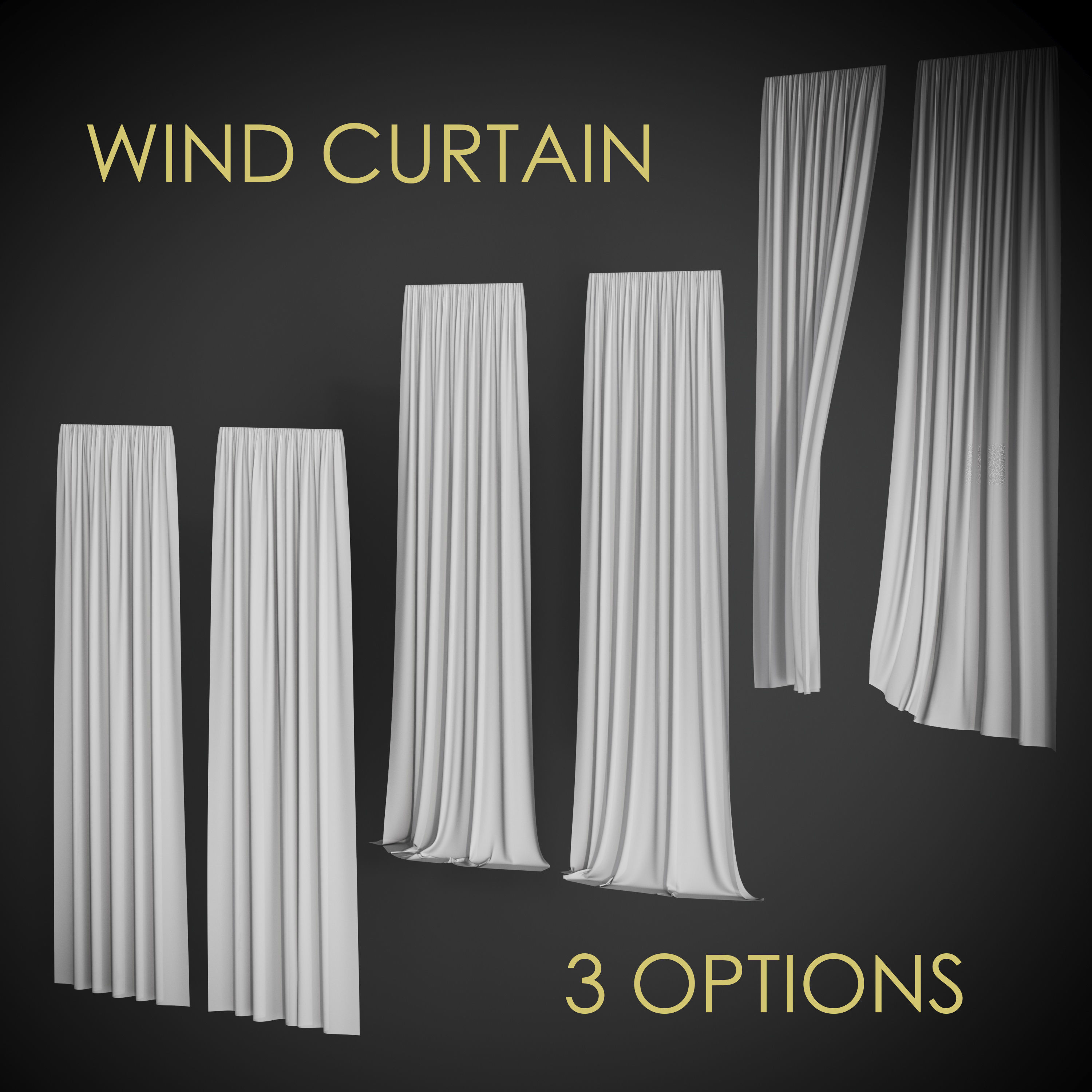 3D model Wind Curtain VR / AR / low-poly | CGTrader