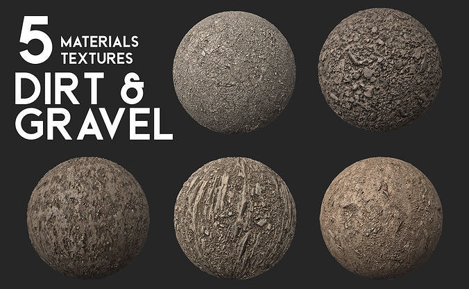 DIRT AND GRAVEL 5 MATERIAL PACK 4K PBR Texture | CGTrader