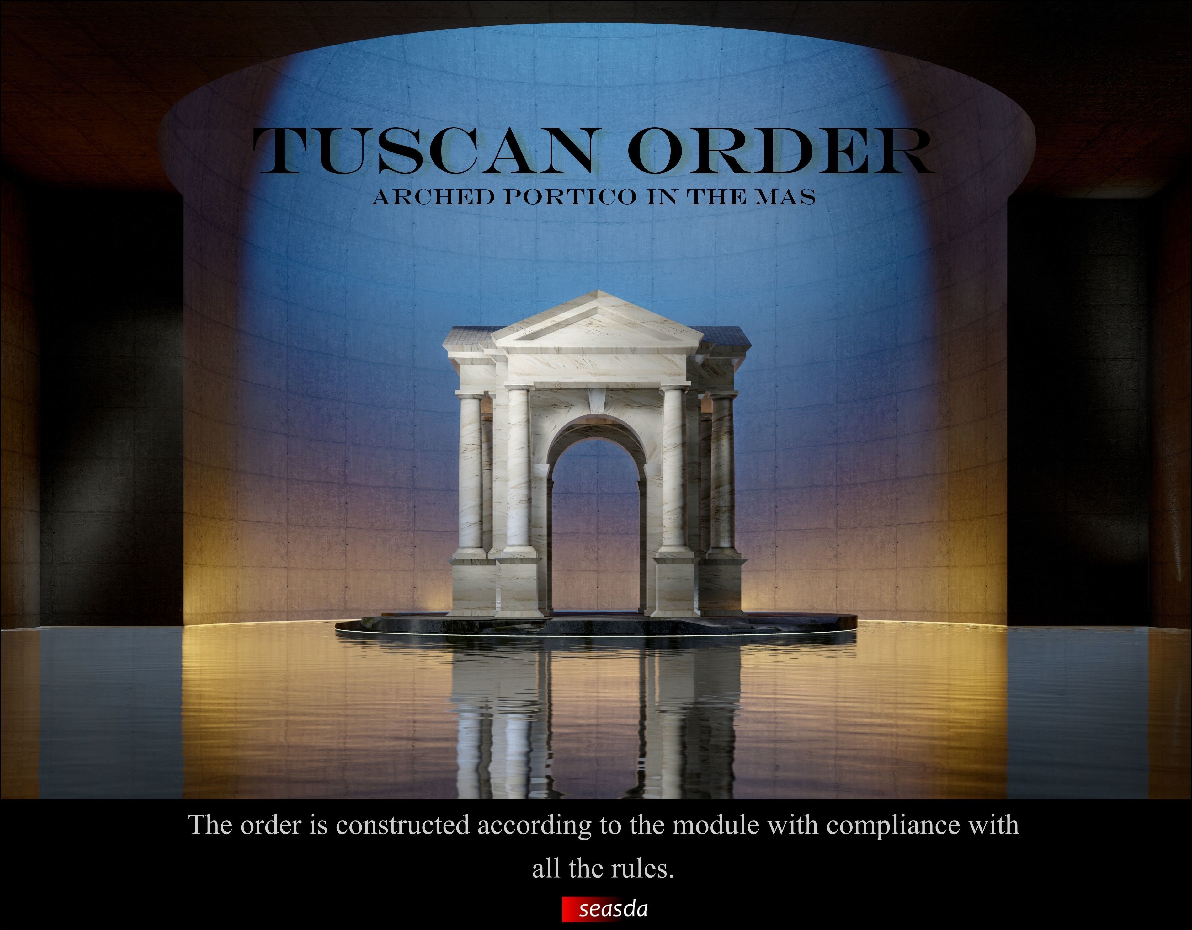 3D model Arched portico in the mas Tuscan order Column gazebo VR / AR / low-poly | CGTrader