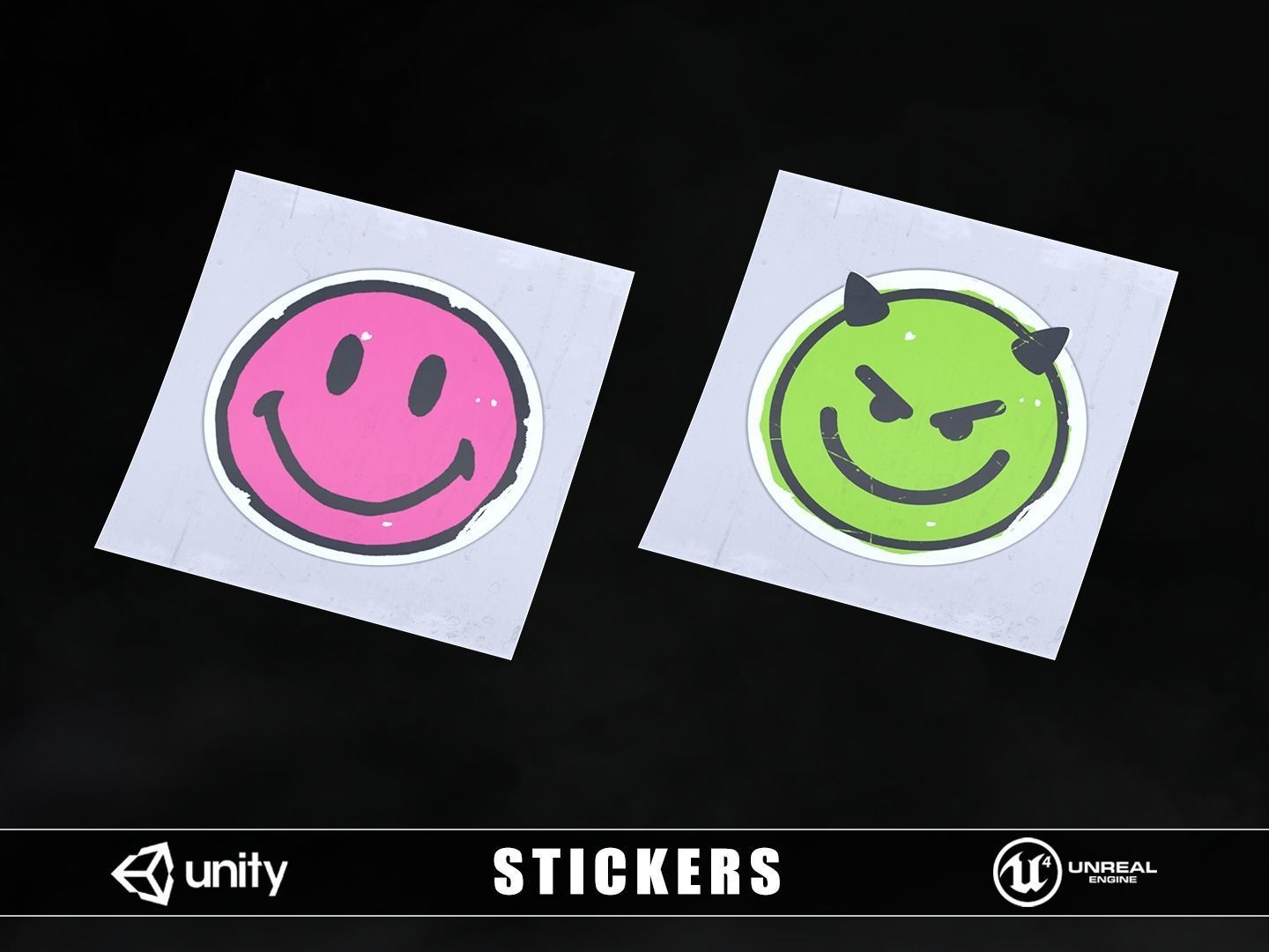 3D model Stickers VR / AR / low-poly | CGTrader