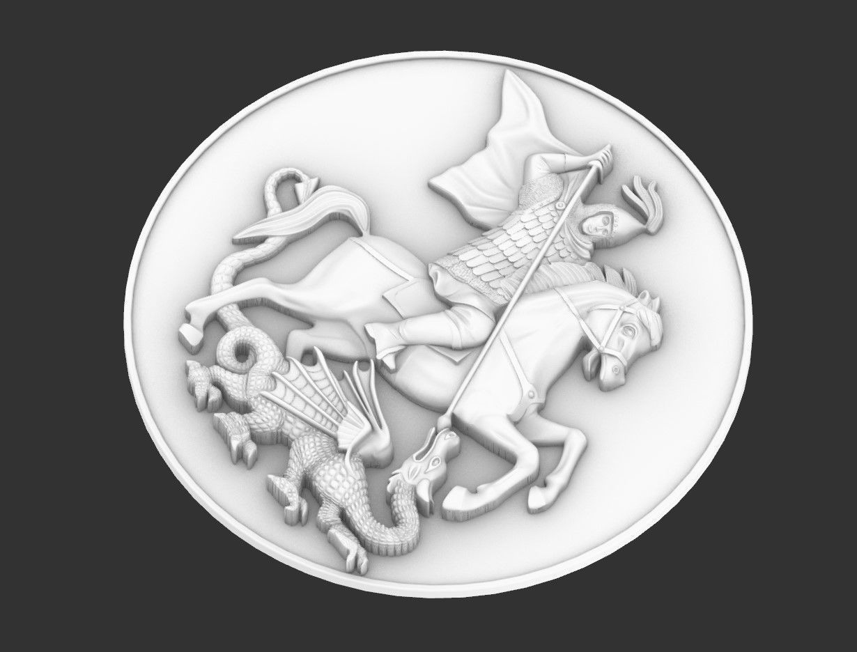Dragon Warrior King Bas Relief Design free 3D model 3D printable | CGTrader