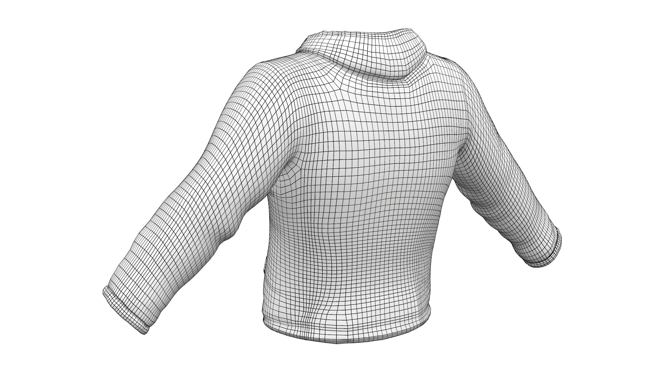 3D model Men Ragged Thick Hooded Sweater Jumper VR / AR / low-poly ...