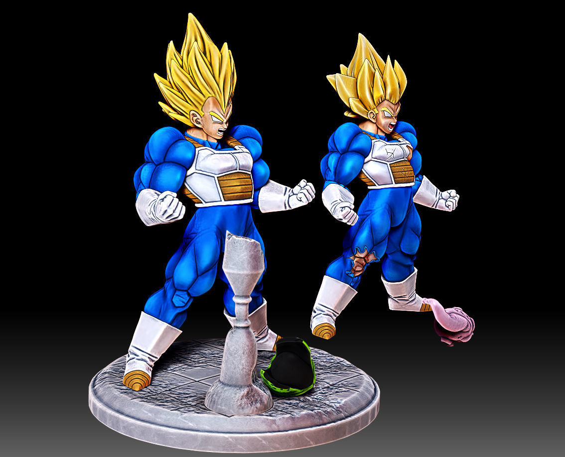 Goku and Vegeta Super Saiyan Full Power Dragon Ball Z Figure 3D model ...
