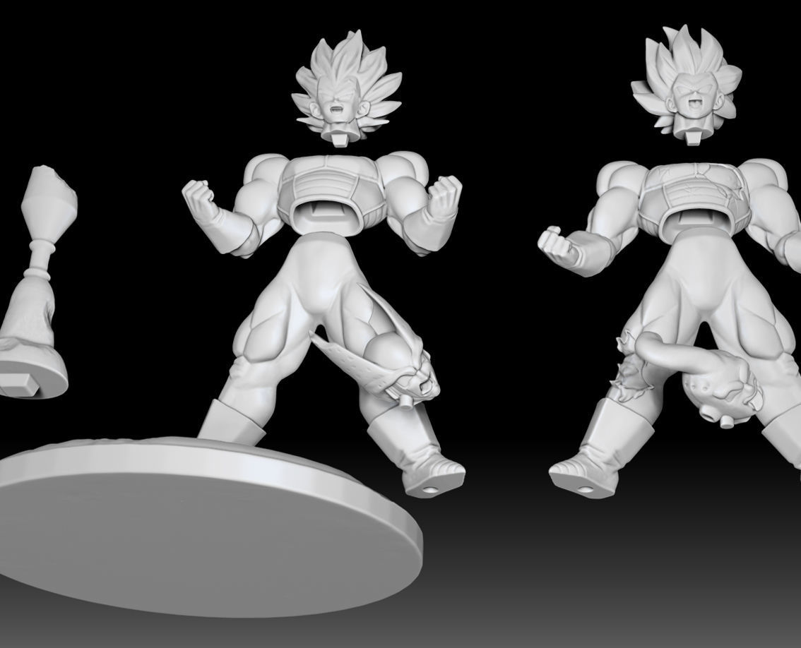 Goku and Vegeta Super Saiyan Full Power Dragon Ball Z Figure 3D model ...