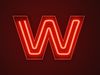 Neon W letter 3D model | CGTrader