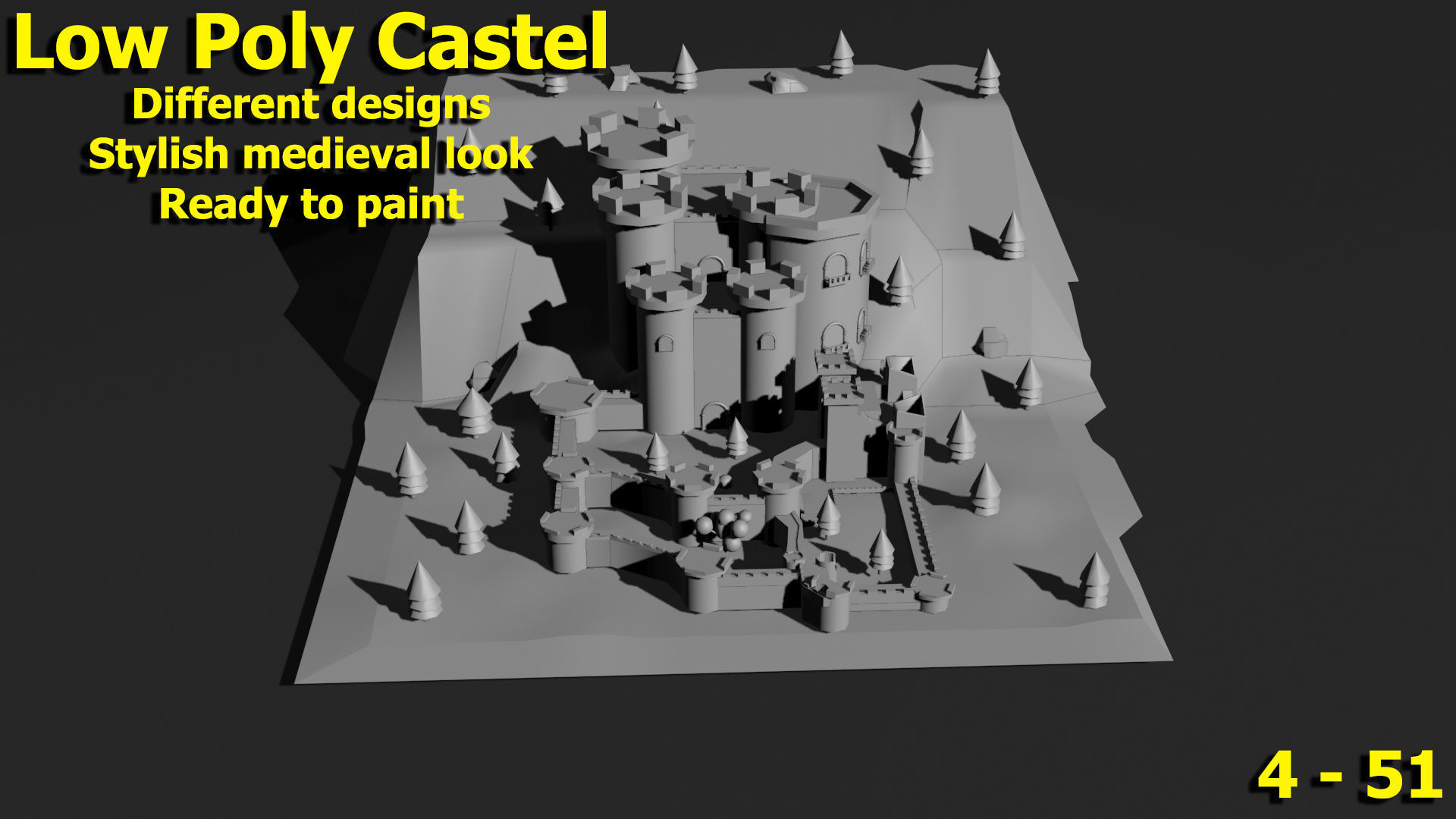 3D model Low Poly Castle 4 VR / AR / low-poly | CGTrader