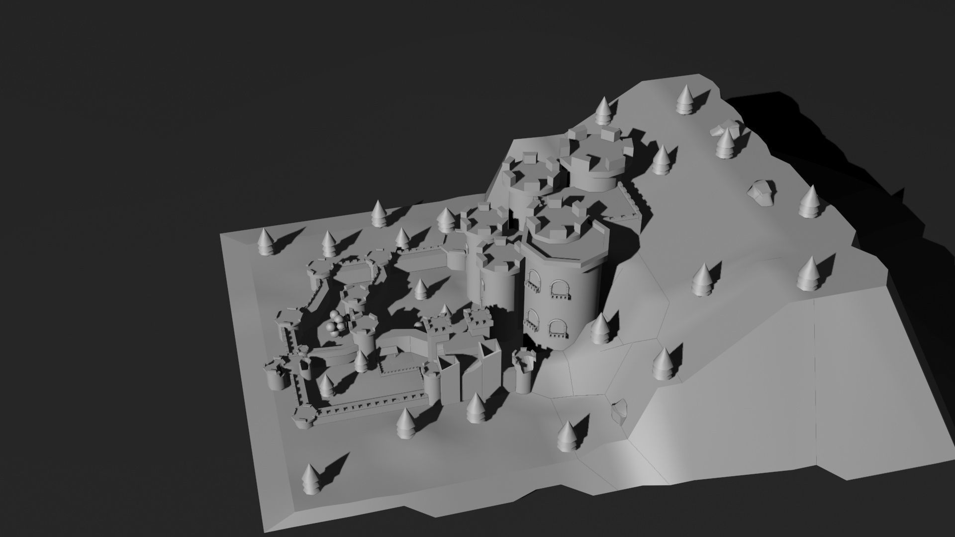 3D model Low Poly Castle 4 VR / AR / low-poly | CGTrader