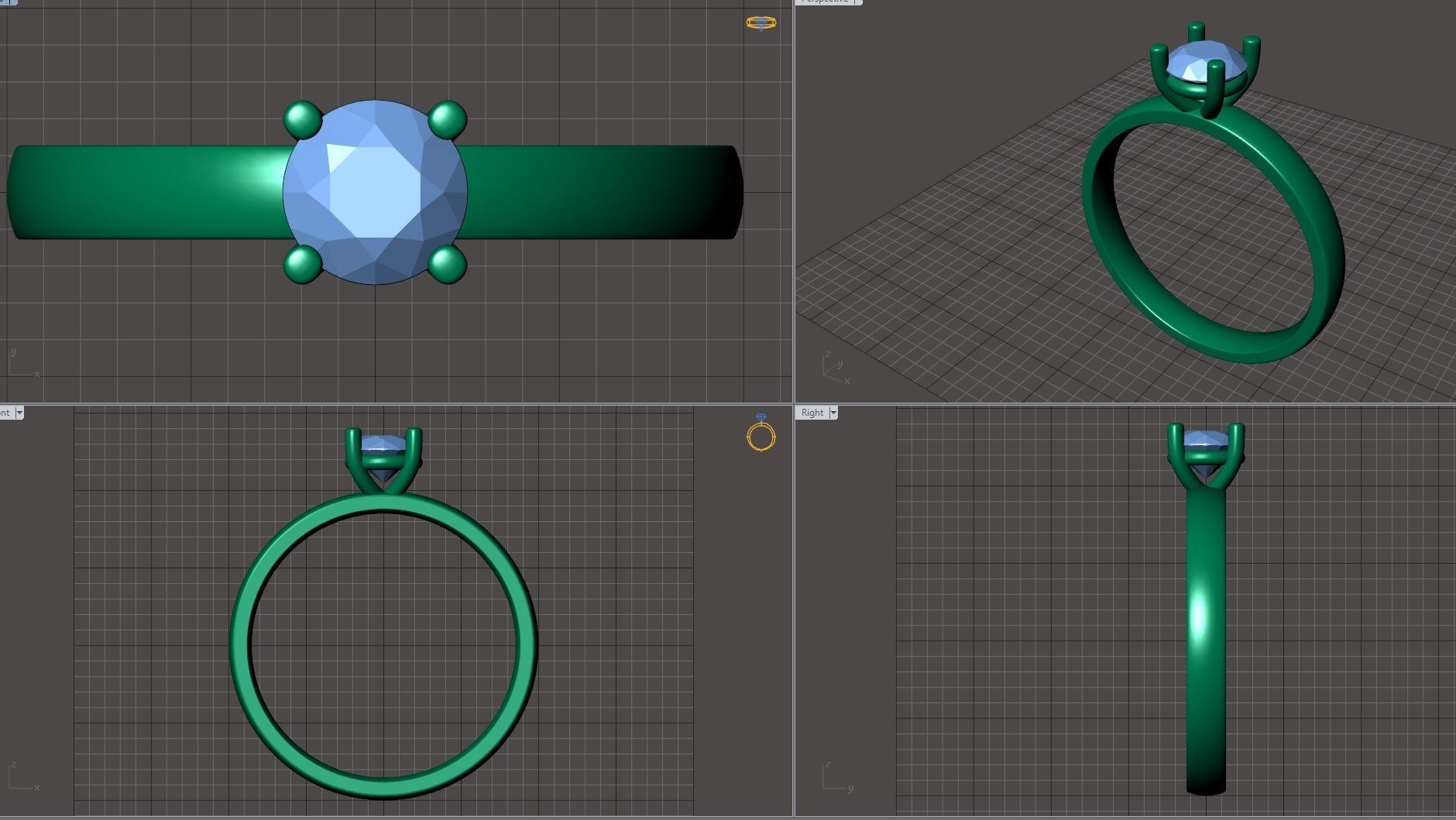 Delicate diamond ring 3D model free 3D model 3D printable | CGTrader