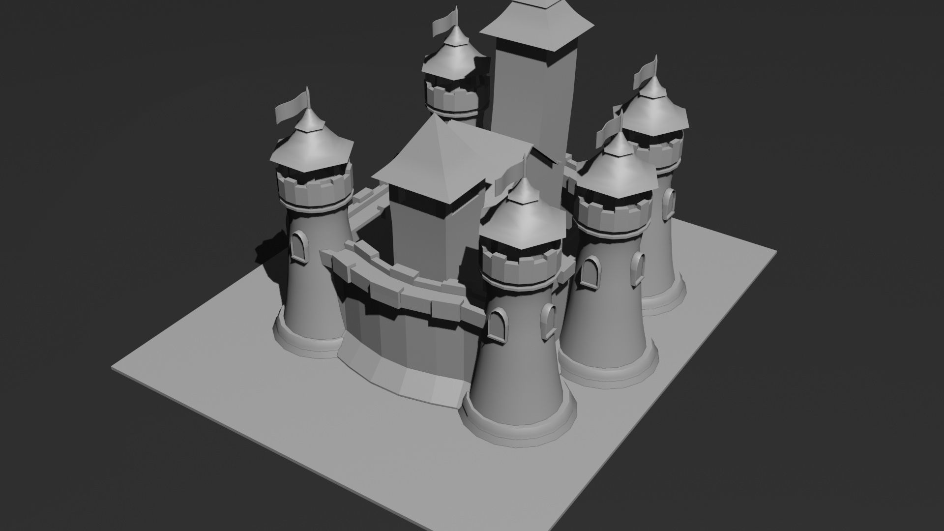 3D model Low Poly Castle 6 VR / AR / low-poly | CGTrader