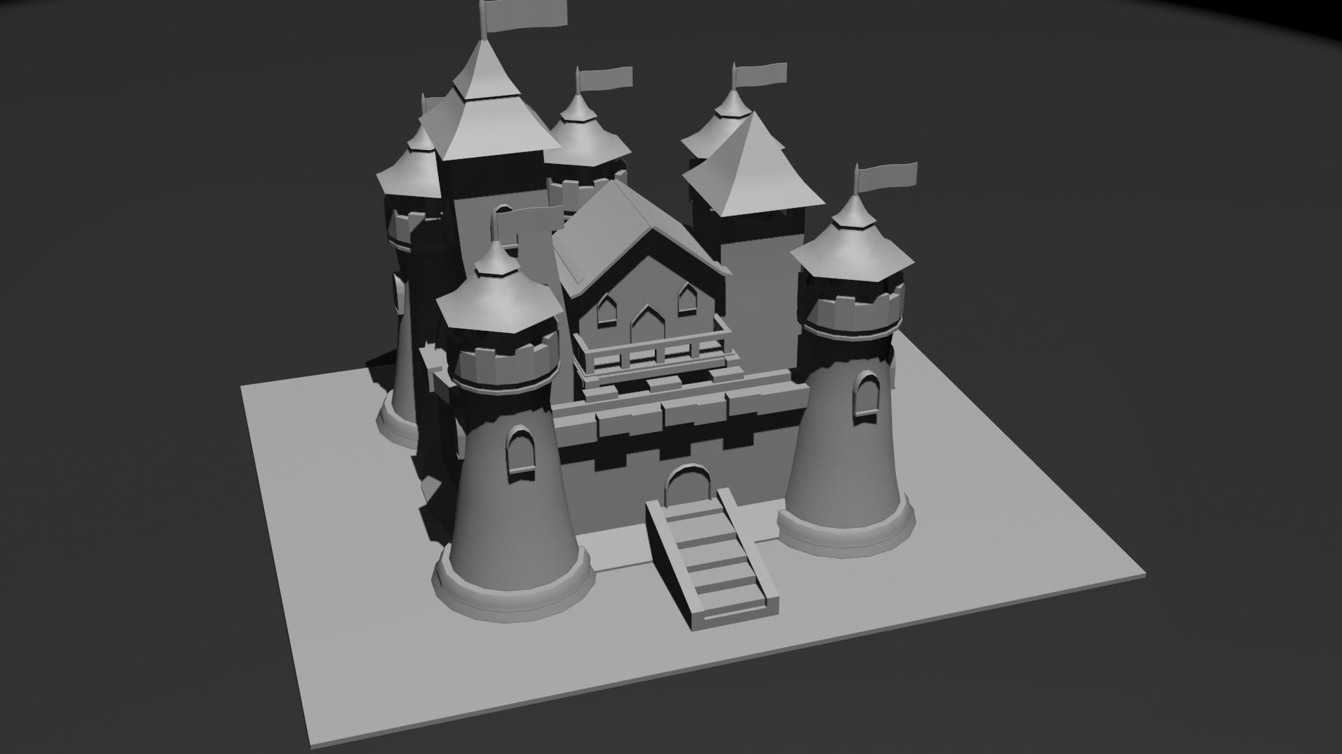 3D model Low Poly Castle 6 VR / AR / low-poly | CGTrader