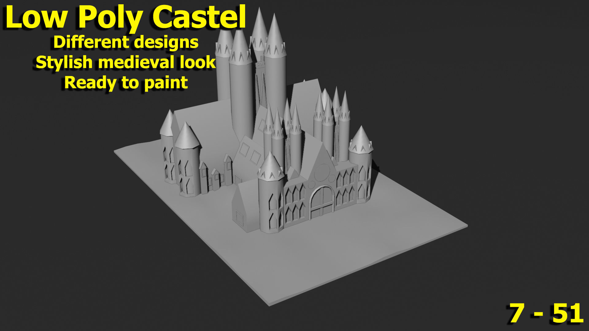 3D model Low Poly Castle 7 VR / AR / low-poly | CGTrader