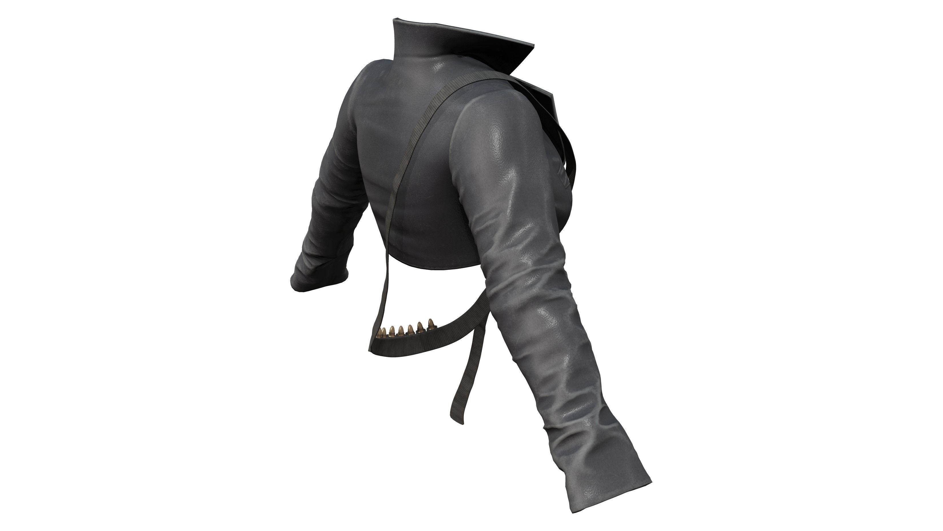 3D model Cyber Cop Cropped Leather Jacket VR / AR / low-poly | CGTrader