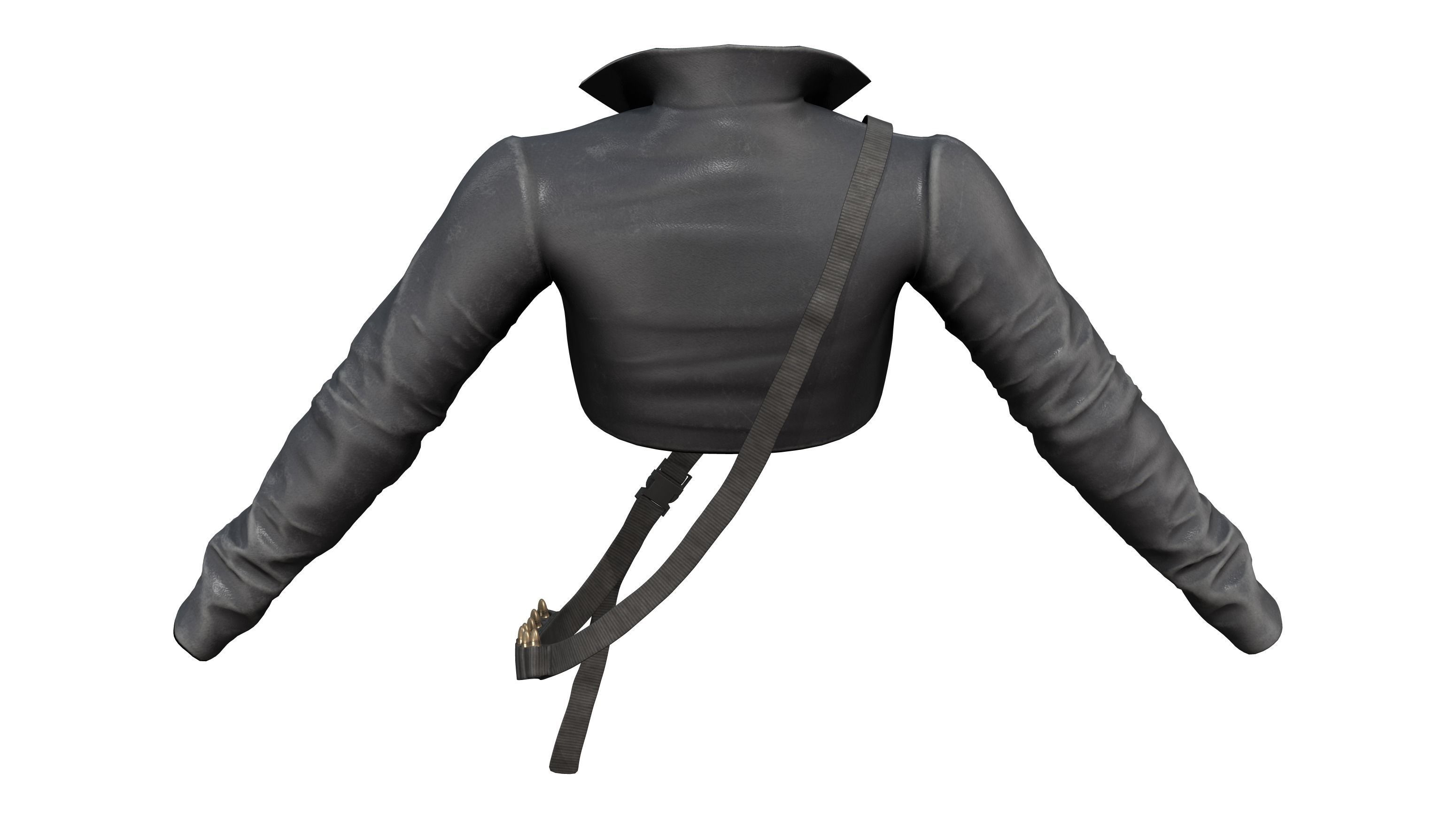 3D model Cyber Cop Cropped Leather Jacket VR / AR / low-poly | CGTrader