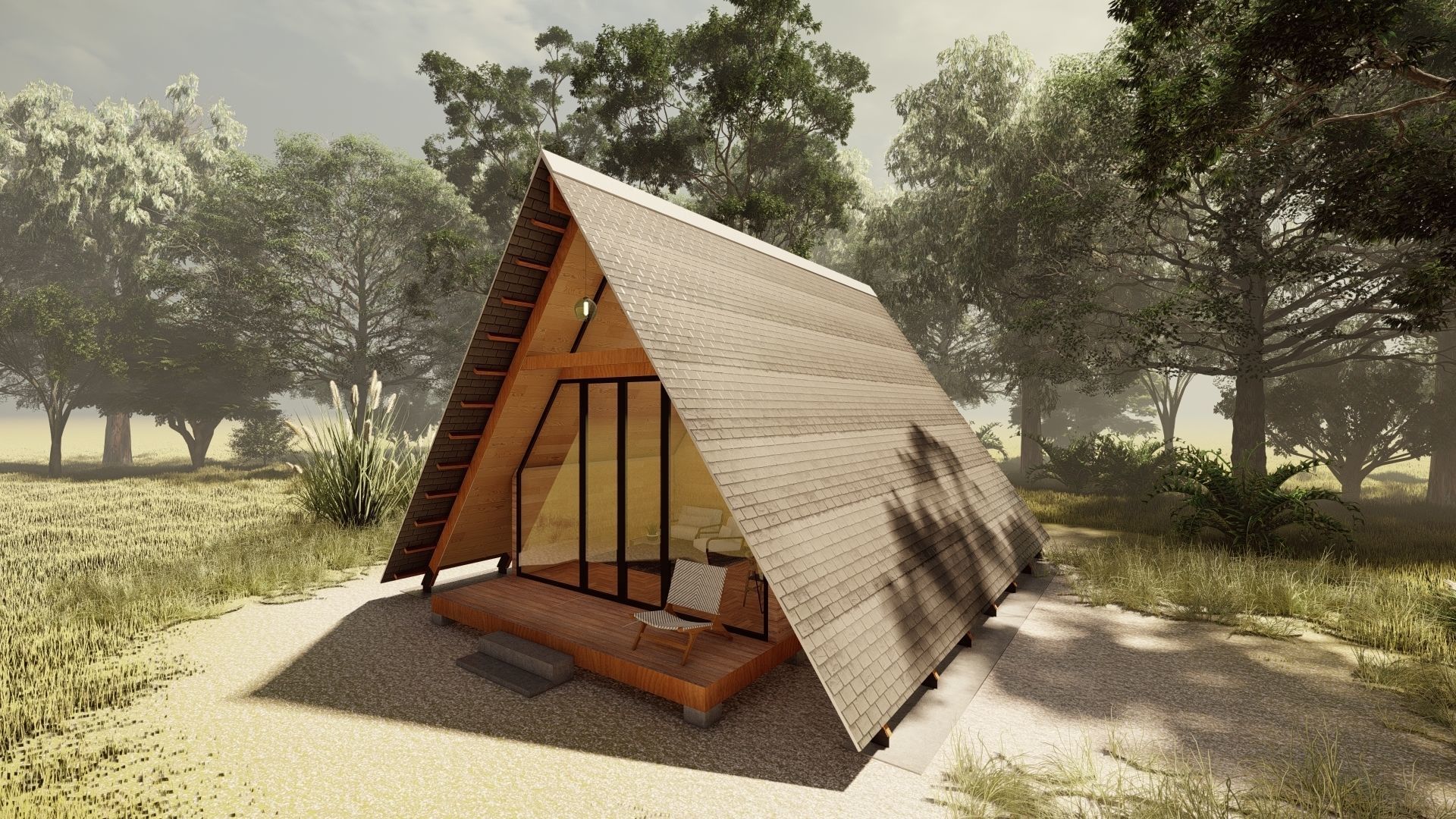 3D model Modern A- Frame Cabin House 3D VR / AR / low-poly | CGTrader
