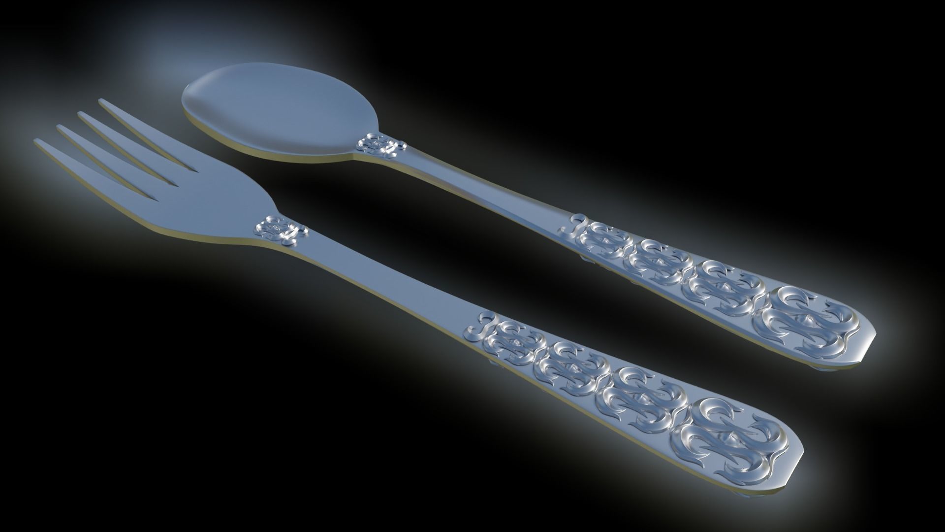 Custom Fork and spoon 3D model | CGTrader