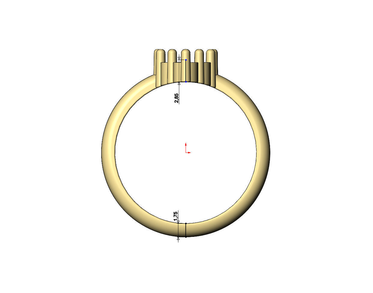 Statement 6x3mm baguette diamond ring US sizes 6 7 8 3D model 3D ...