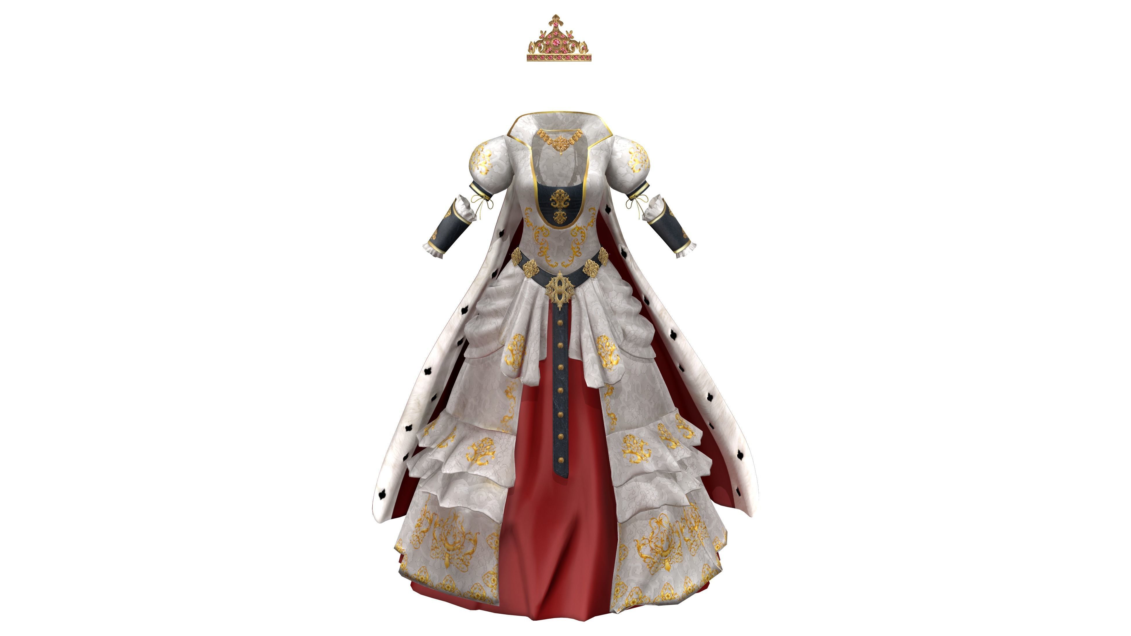 3D model Full Medieval Quin Royal Quin Outfit VR / AR / low-poly | CGTrader