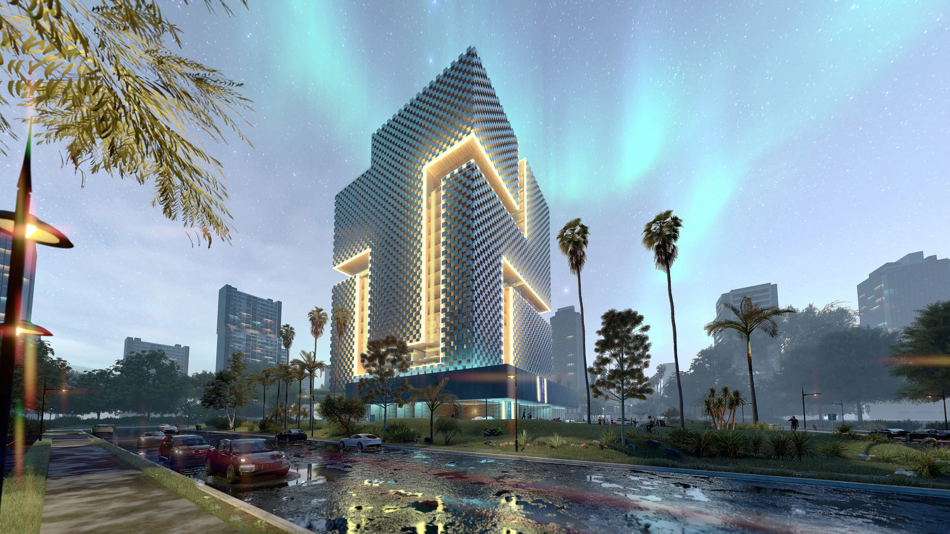 Tower in a city FULL Residential building Revit Lumion 3D model | CGTrader