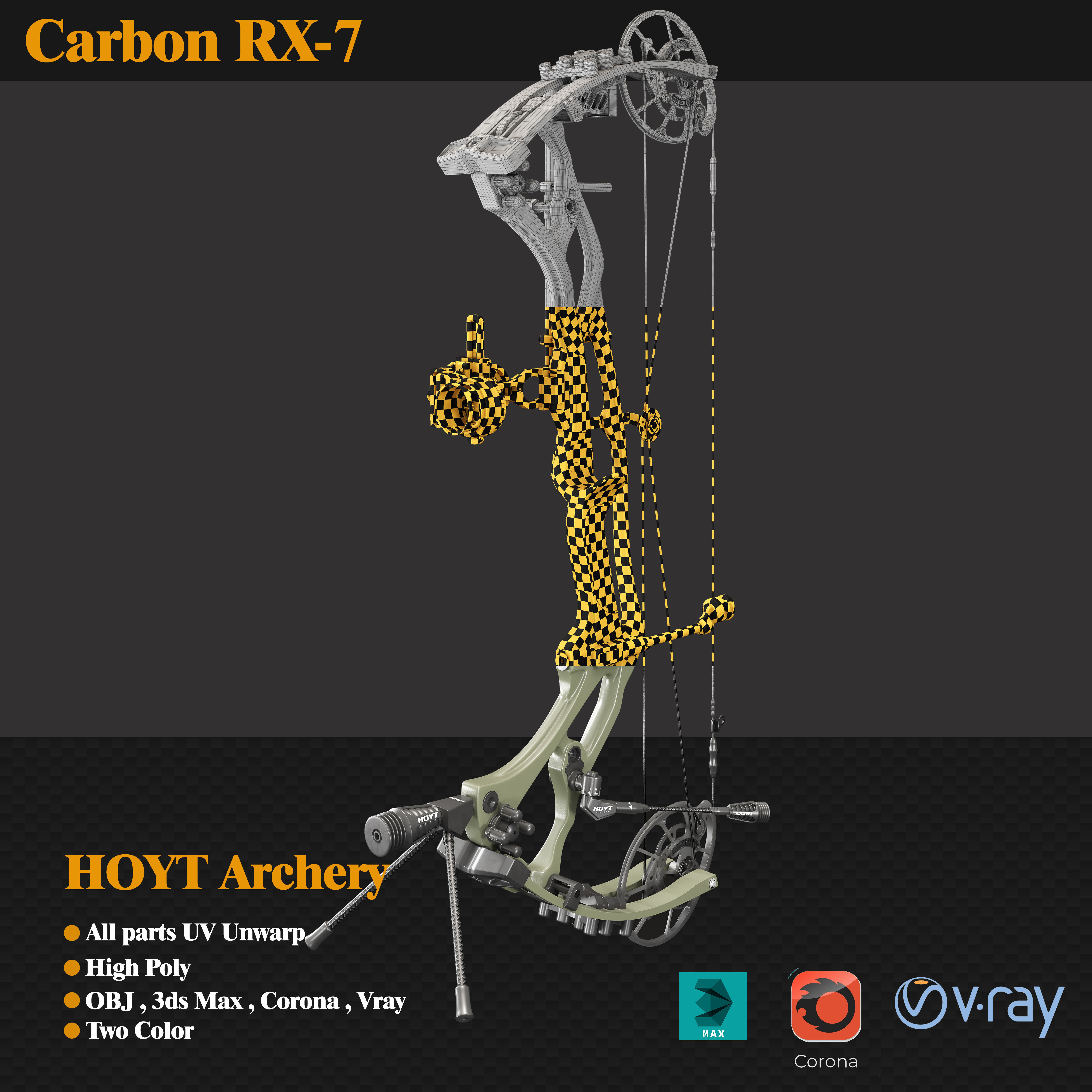 Carbon-rx7 carbon hoyo archery 3D model | CGTrader