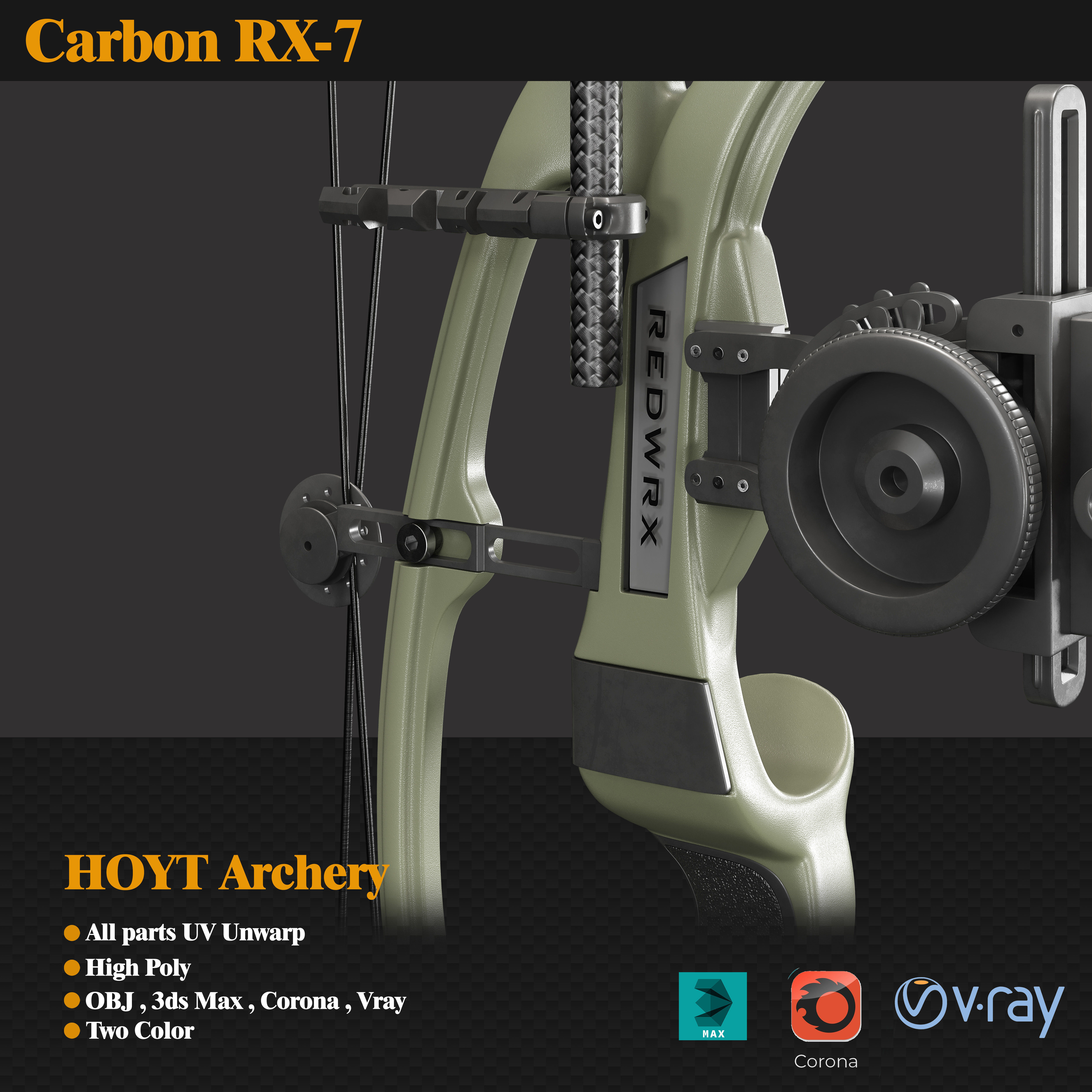 Carbon-rx7 carbon hoyo archery 3D model | CGTrader