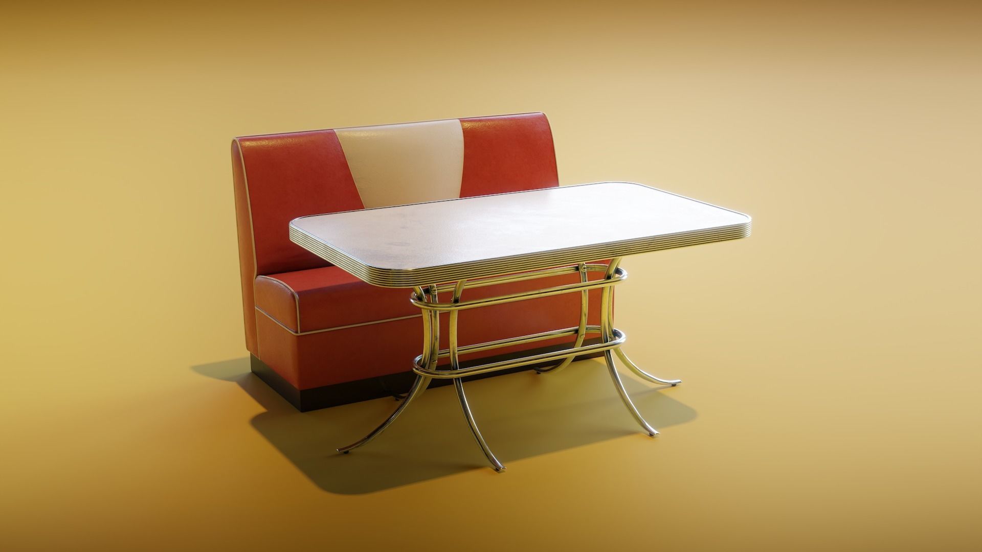 3D model Retro Diner Booth VR / AR / low-poly | CGTrader